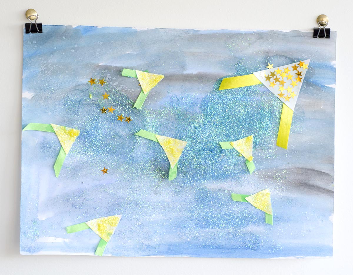 Matariki water paint and glitter art - Kiwi Families